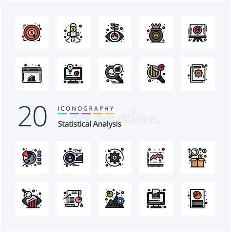 20 Statistical Analysis Line Filled Color Icon Pack Like Analysis