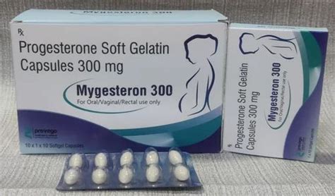 Progesteron Soft Gelatin Capsule 300 Mg Packaging Size 10 10 Dose