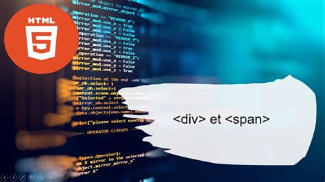 Formation HTML Les éléments div et span YouTube