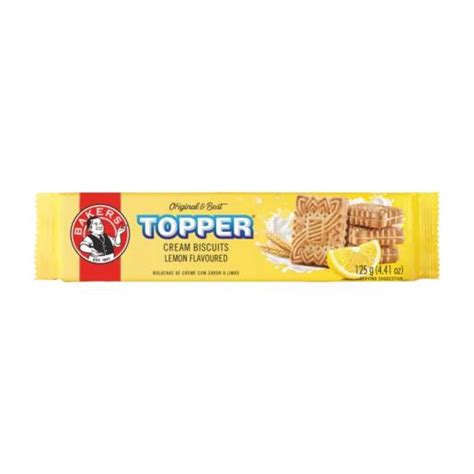 Bakers Topper Lemon Flavoured Cream Biscuits 125g Check That