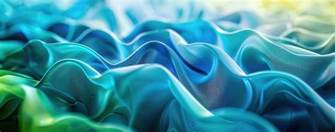 Abstract Blue And Green Waves Background Premium Ai Generated Image