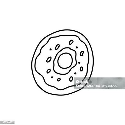 아이싱 낙서가 있는 달콤한 도넛 귀여운 만화 맛있는 디저트입니다 손으로 그린 그림은 흰색 배경에 분리되어 있다 0명에 대한 스톡 벡터 아트 및 기타 이미지 Istock