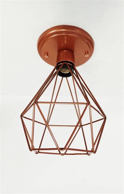 Lustre Teto Industrial Plafon Aramado Diamante Cobre Total MercadoLivre