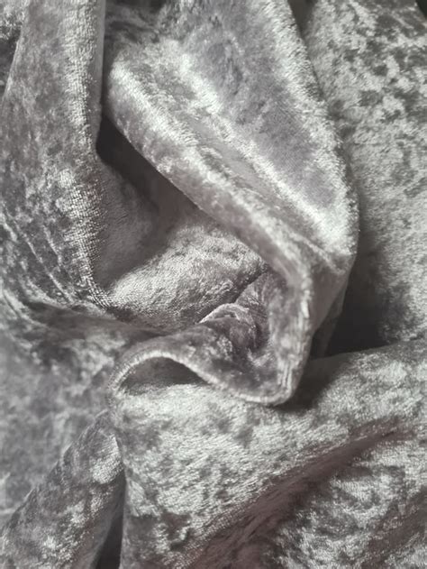 Silver Crushed Velvet Fabric For Luxury Upholstery Cushions And Decor