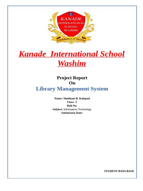 Project Report On Student Database Shubham Pdf Databases Computer