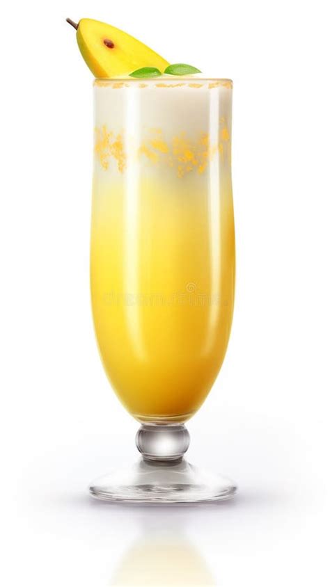 Mango Lassi With Decoration And White Isolated Background Stock Illustration Illustration Of