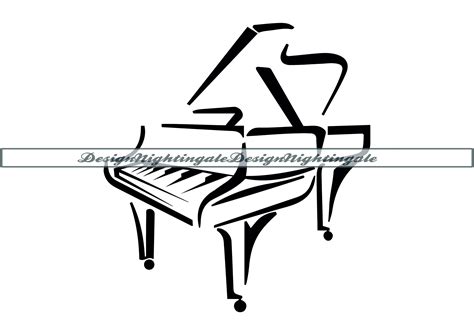 Stylized Piano Svg Grand Piano Svg Piano Outline Svg Piano Etsy Polska
