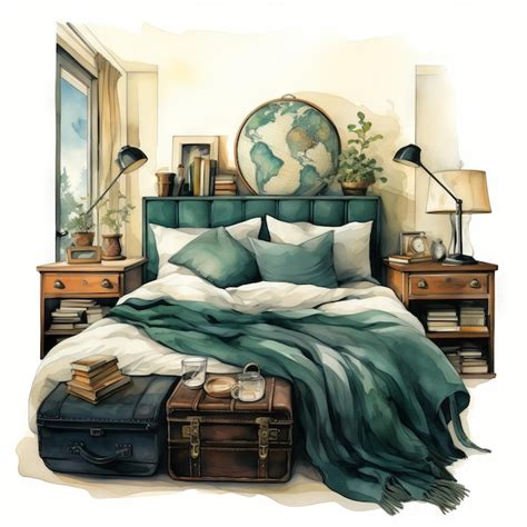 Premium Photo Vector Illustration Of A Bedroom