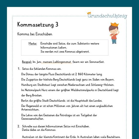 Königspaket Kommasetzung Deutsch 4 Klasse Inklusive Test