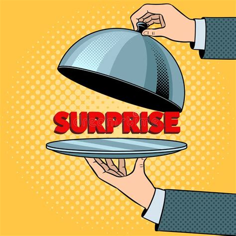 Surprise On Serving Tray Plate Vector Illustration Stock Vector Illustration Of Humor Message