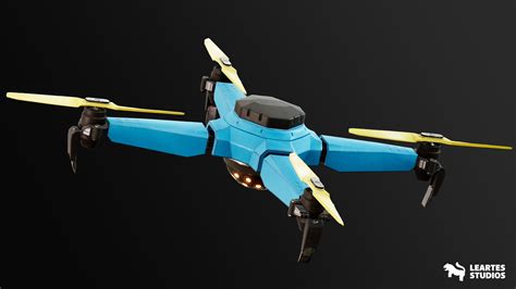 3d Model Military Drone Rigged And Bp Controllable Vr Ar Low Poly