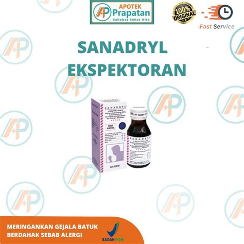 Jual Sanadryl Ekspektoran Sirup 120 Ml Shopee Indonesia