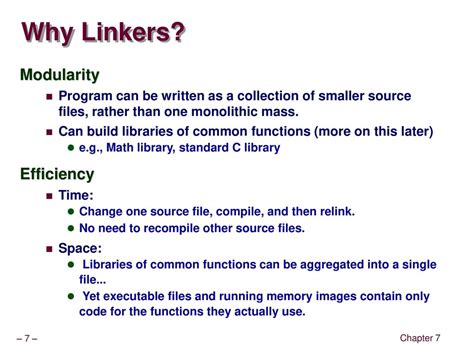 Linking Topics Static Linking Object Files Static Libraries Loading