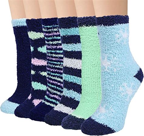 Loritta 6 Pairs Womens Fuzzy Socks Soft Winter Warm Cozy Fluffy Soft S