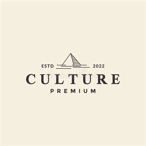 Line Hipster Culture Egypt Pyramid Logo Design Vector Graphic Symbol