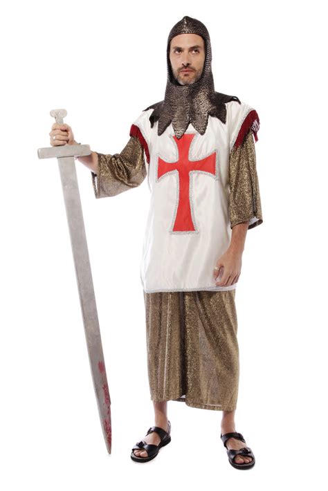 Crusader Knight Costume W Chainmail Coif