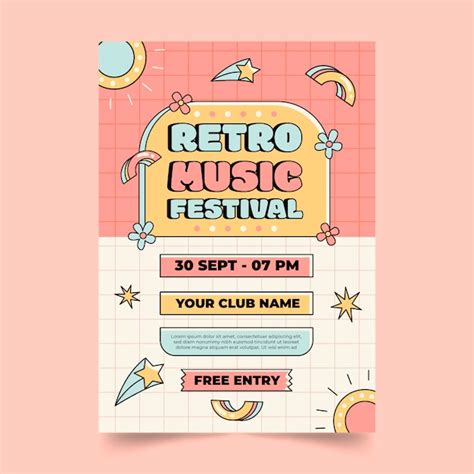 Free Vector Hand Drawn Grid Poster Template