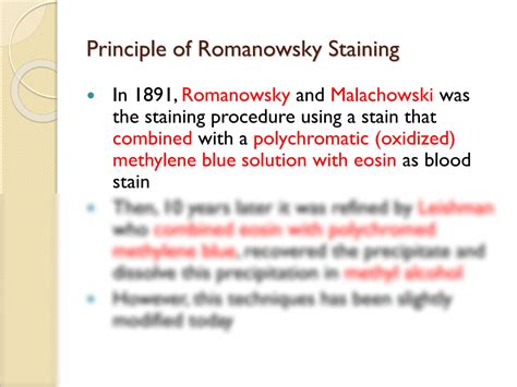 SOLUTION Romanowsky And Leishman Staining Studypool