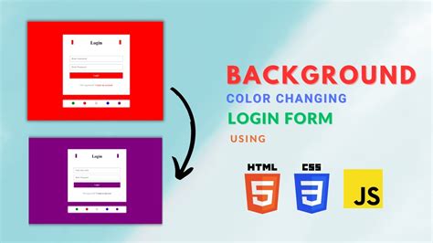 How To Create Customize Login Form Dynamic Color Options Javascript