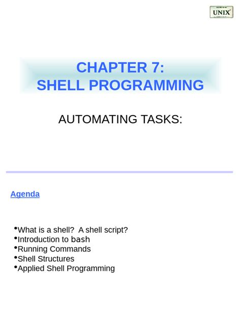 Chapter 7 Shell Programming Pdf Scripting Language Command Line