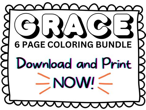 Grace Coloring Page Printable Name Coloring Page Custom Coloring