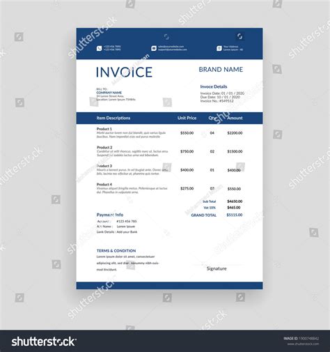 13 578 Invoice Templates Images Stock Photos Vectors Shutterstock