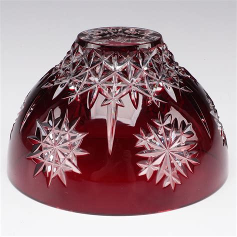 Waterford Ruby Cut To Clear Bowl With Crystal Perfume Atomizer Ebth