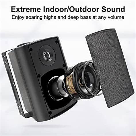 Herdio 4 Inch Outdoor Bluetooth Speakers Waterproof Wired 200 Watt