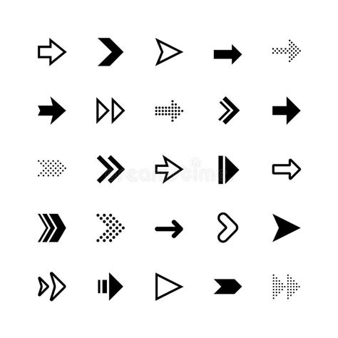 arrows vector icon set cursor a collection of black arrows for
