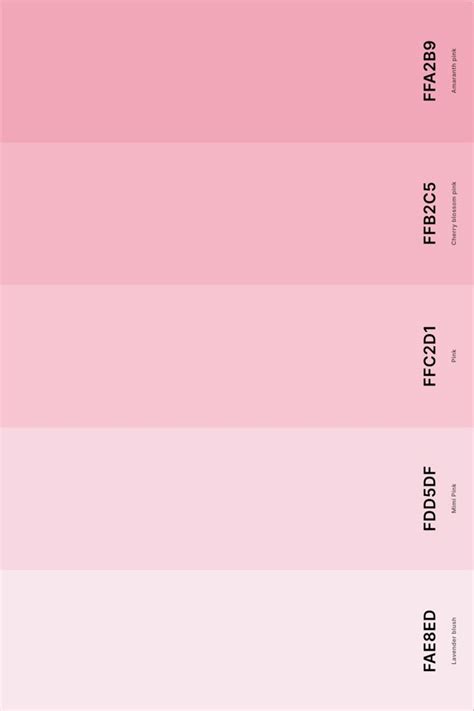4 Pastel Pink Color Palette Color Palette With Lavender Blush Hex