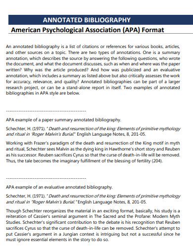 Free 10 Apa Annotated Bibliography Sample In Pdf