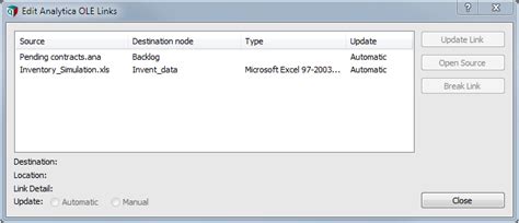 Ole Links Dialog Analytica Docs