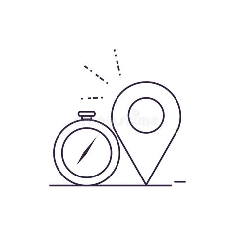 Compass Guide Device With Pin Location Stock Illustration