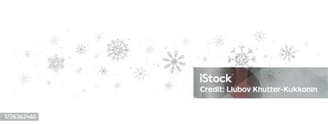 은빛 반짝이는 눈송이가 하얀 배경에 흔들린다 회색 눈송이 테두리가 다른 장식으로 장식되어 있습니다 럭셔리 크리스마스 화환 프레임입니다 포장 카드 배너를위한 겨울 장식 벡터