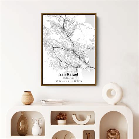 San Rafael City Map Print San Rafael California Map Poster Usa City