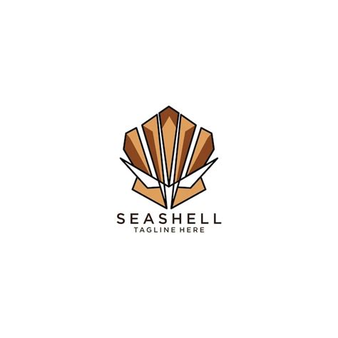 Modelo de design de logotipo de ícone de concha do mar plano