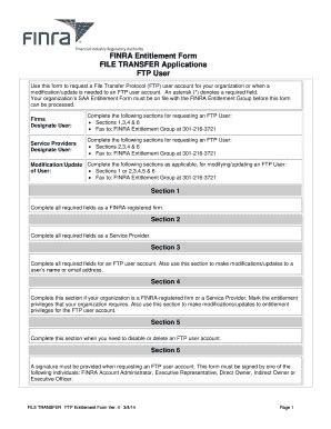 Fillable Online Finra Ftp Files From Finra Form Fax Email Print PdfFiller