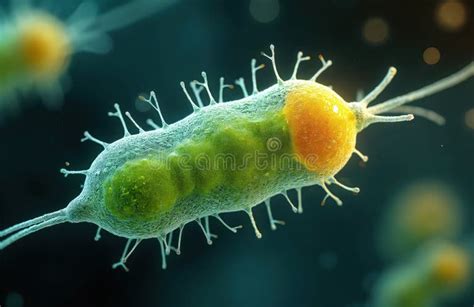 Detailed High Resolution Microscopic Image Of Euglena Mobile
