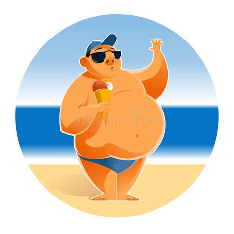 Cartoon Fat Man Beach Stock Illustrations 165 Cartoon Fat Man Beach