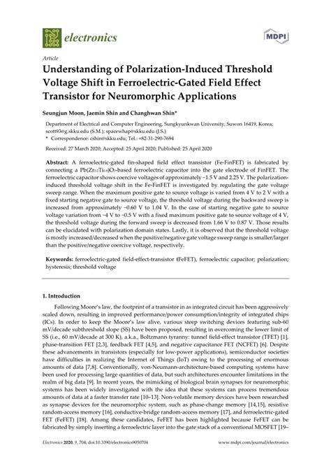 Pdf Understanding Of Polarization Induced Threshold Voltage Shift In