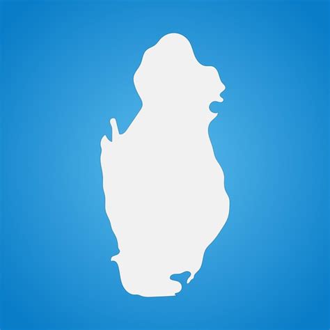 배경에 고립 된 테두리가 있는 매우 상세한 카타르 지도 플랫 스타일 프리미엄 벡터
