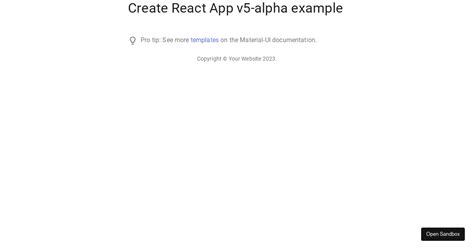 Create React App Codesandbox