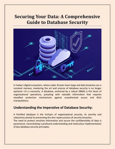 Ppt Securing Your Data A Comprehensive Guide To Database Security Powerpoint Presentation