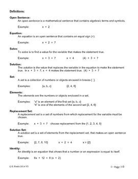 Solving Single Variable Linear Equations Short Version By Algebra On