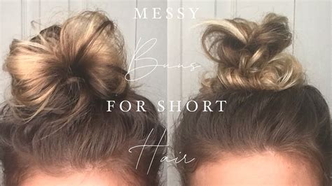 Messy Bun Tutorials For Short Hair Shoulder Length Hair Bun Youtube