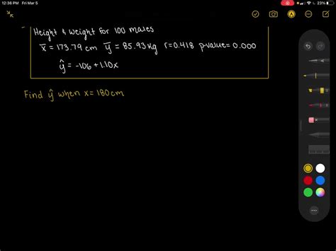 Solved Let The Predictor Variable X Be The First Variable Given Use