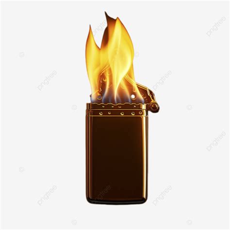 Fiery Glow In The Shadows A 3d Render Of Lighter Burning Lighter Gas