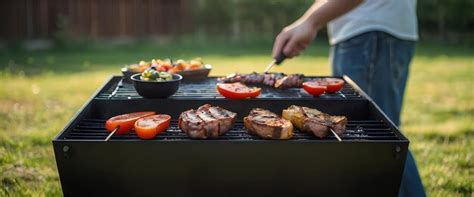 Premium Photo Small Recangle New Barbecue Pit On The Backyard Meat