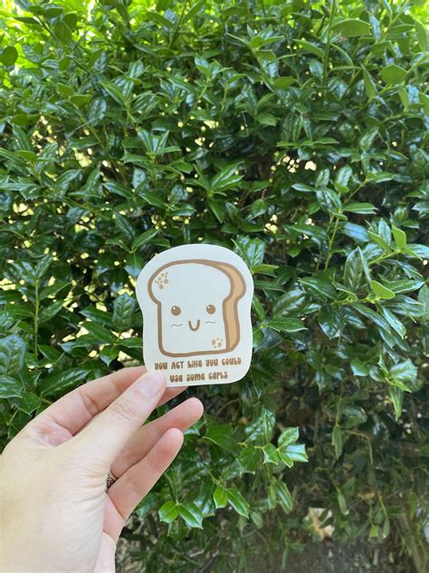 Cartoon Bread Sticker You Need Carbs Sticker Etsy
