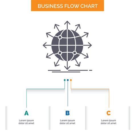 Globe Network Arrow News Worldwide Business Flow Chart Design With